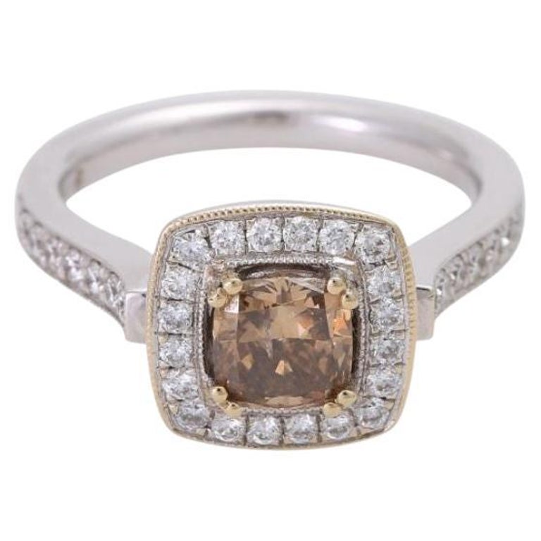 Very Fine Ladies Ring, Especially with Cushion Approx. 0.85 Ct. Natural ...