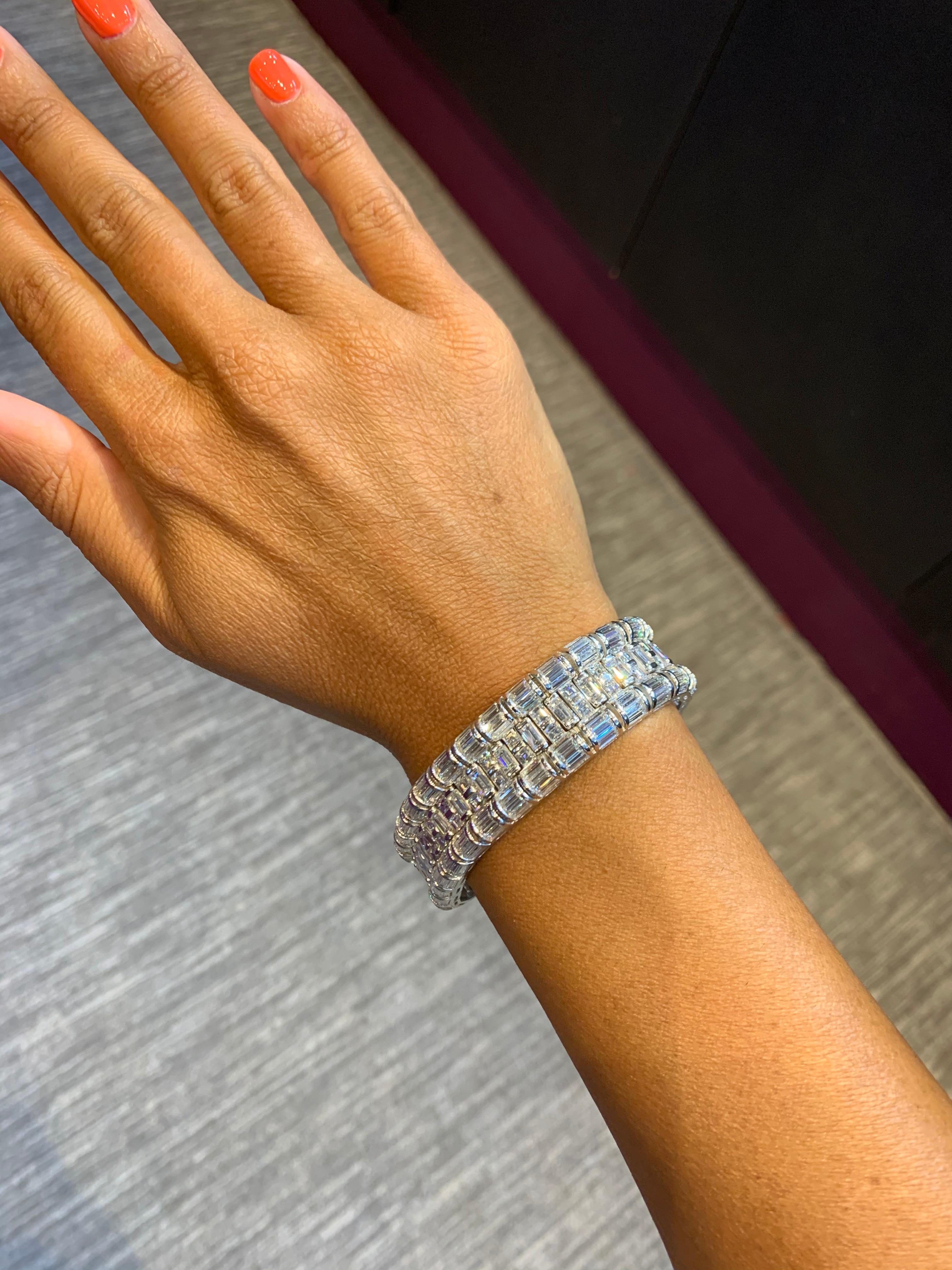 Very Fine Diamond Three-Row Bracelet For Sale at 1stDibs | 3 row ...
