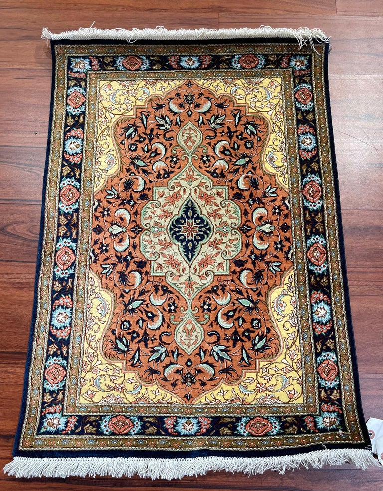 Very Fine Persian Silk Qum Rug/Carpet For Sale at 1stDibs