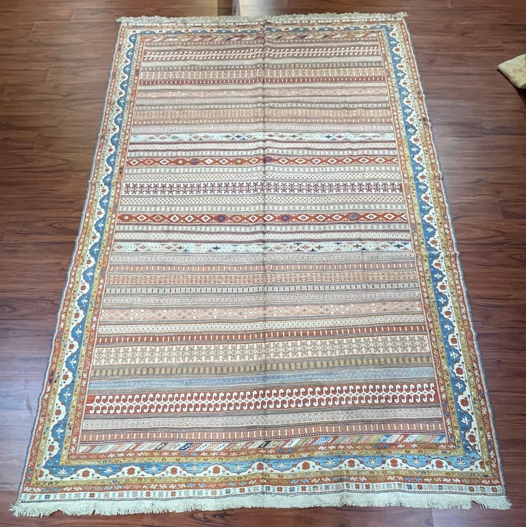 Very Fine Persian Silk Soumak Rug/Carpet For Sale at 1stDibs