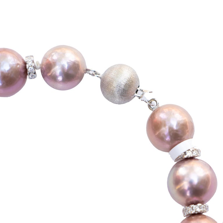 Very Fine Pink Pearls Necklace at 1stDibs