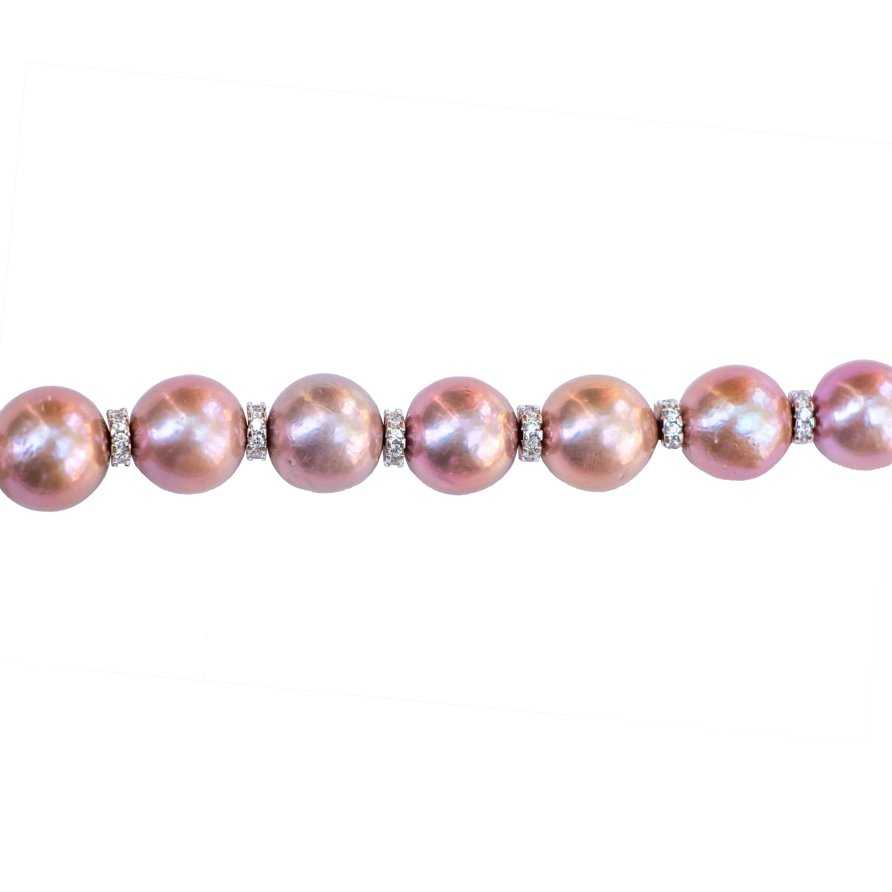 Very Fine Pink Pearls Necklace at 1stDibs | kasumiga pearls value ...