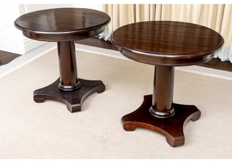 Very Fine Quality Stained Cherry Pedestal Tables For Sale at 1stDibs