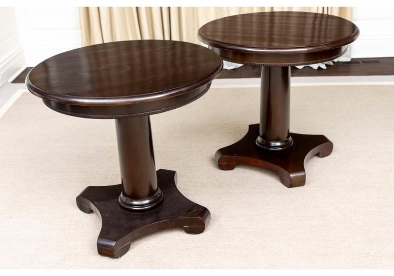 Very Fine Quality Stained Cherry Pedestal Tables For Sale at 1stDibs