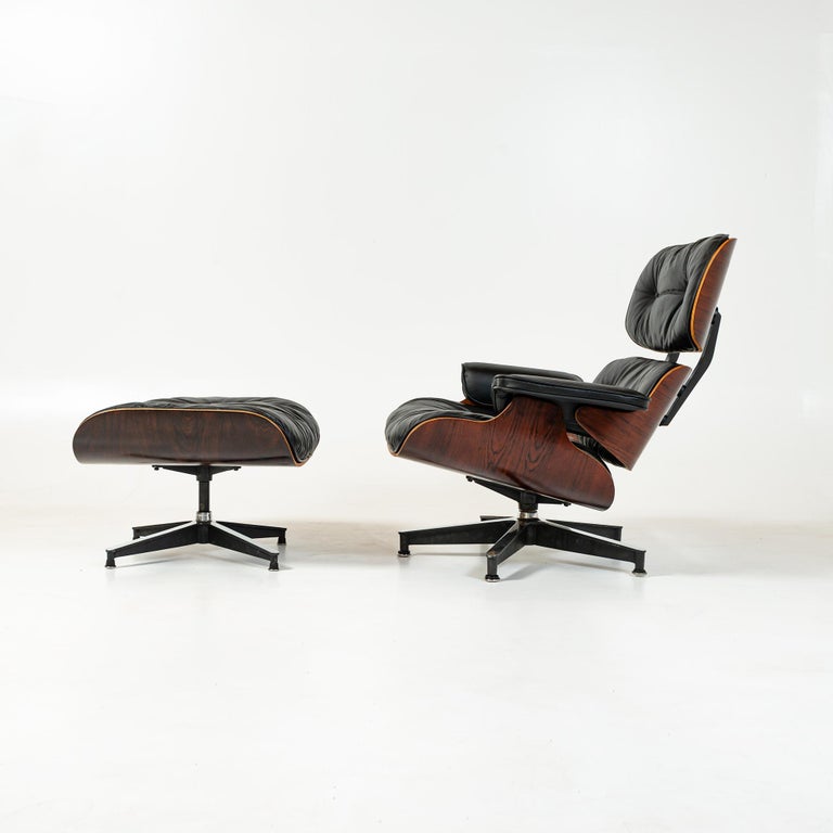 Very First Generation 1956 Eames Lounge Chair 670 and Spinning Ottoman ...