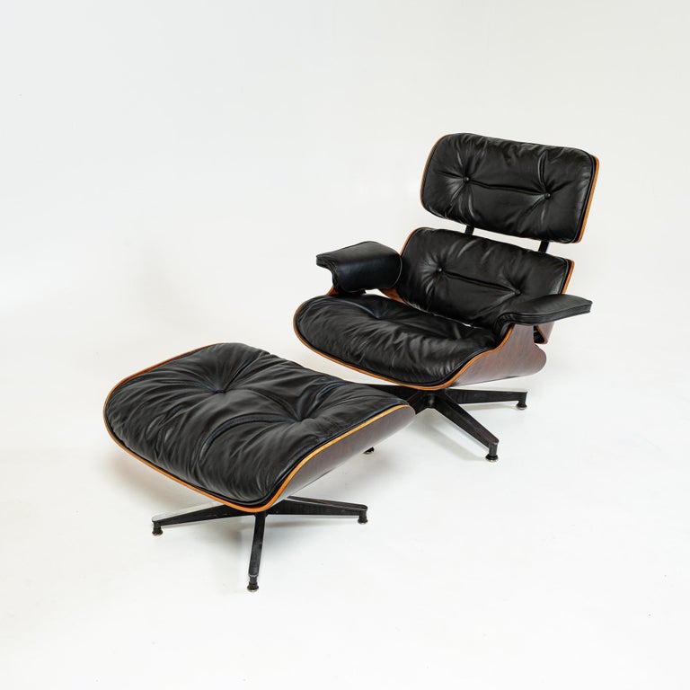 Very First Generation 1956 Eames Lounge Chair 670 and Spinning Ottoman ...