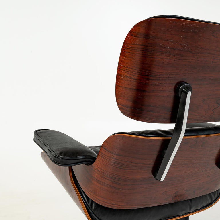 Very First Generation 1956 Eames Lounge Chair 670 and Spinning Ottoman 671 For Sale at 1stDibs