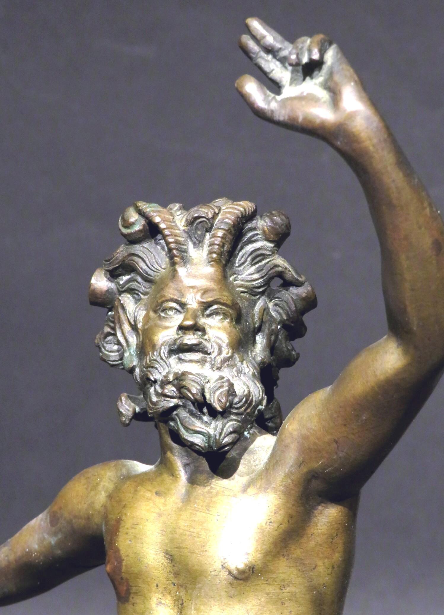Very Good Grand Tour Bronze of The Dancing Faun of Pompeii, Italy Circa ...