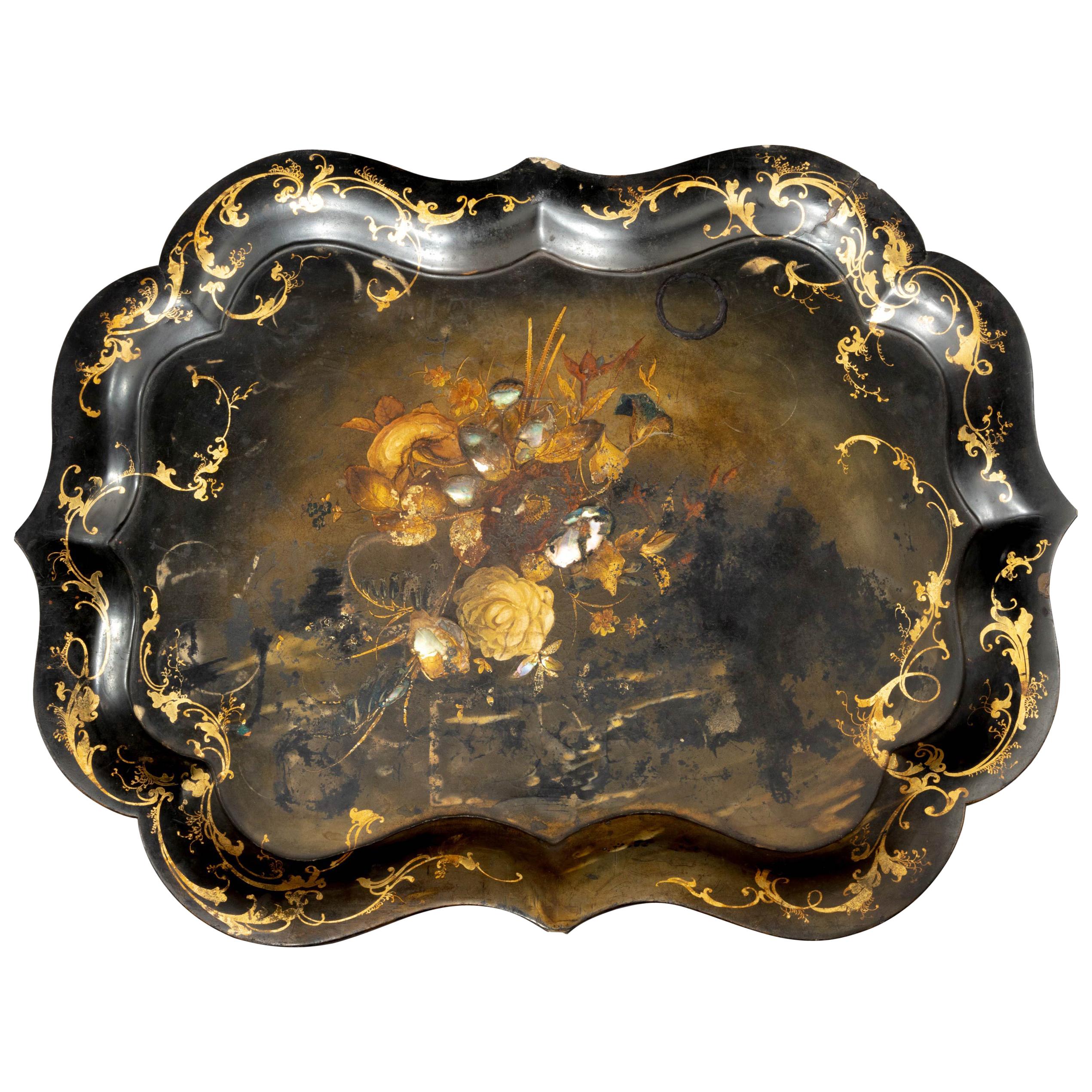 19th Century English Regency Style Papier-mâché Tray at 1stDibs