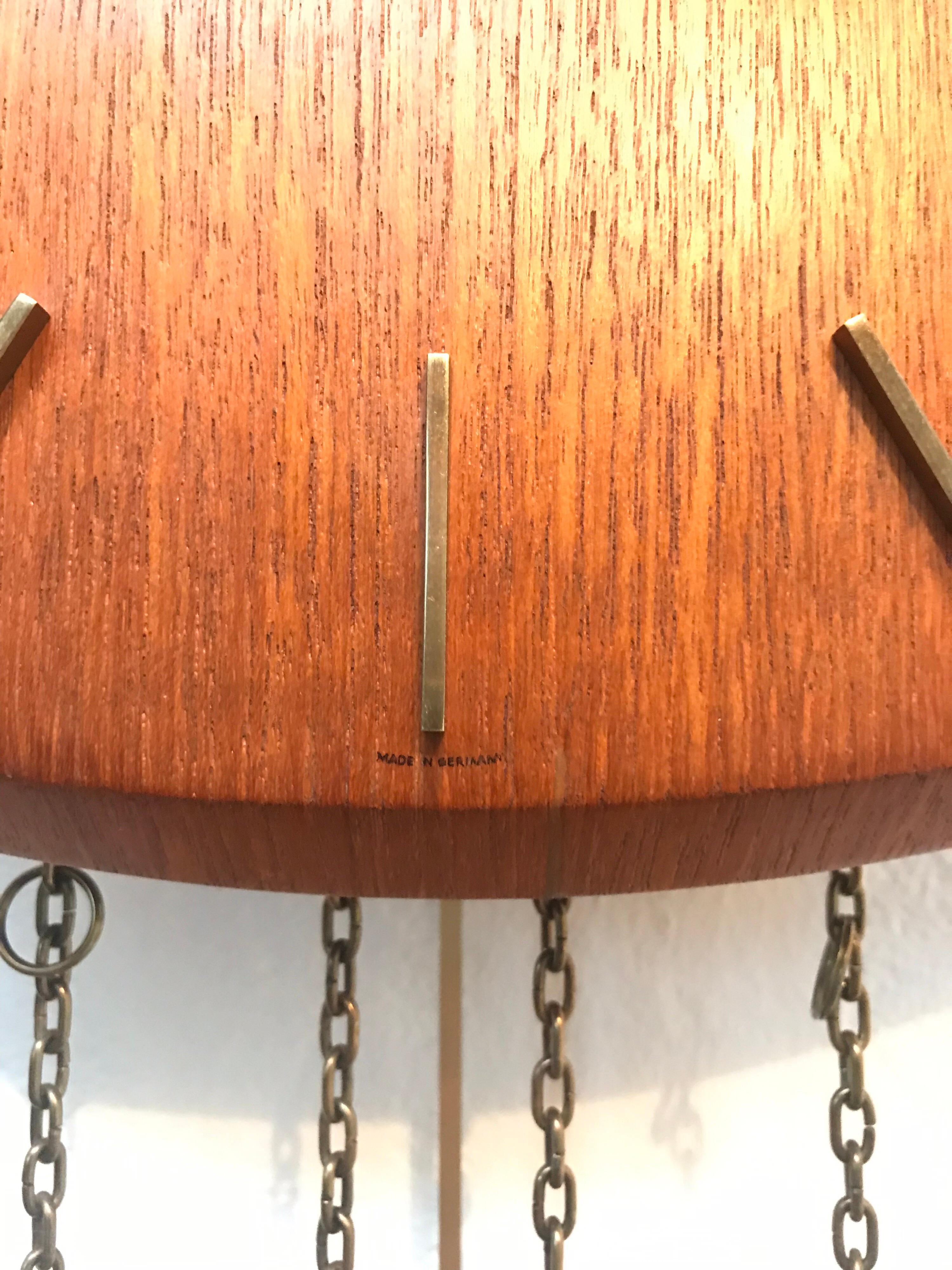 Very Handsome Vintage Junghans Pendulum Wall Clock in Solid Oak and ...