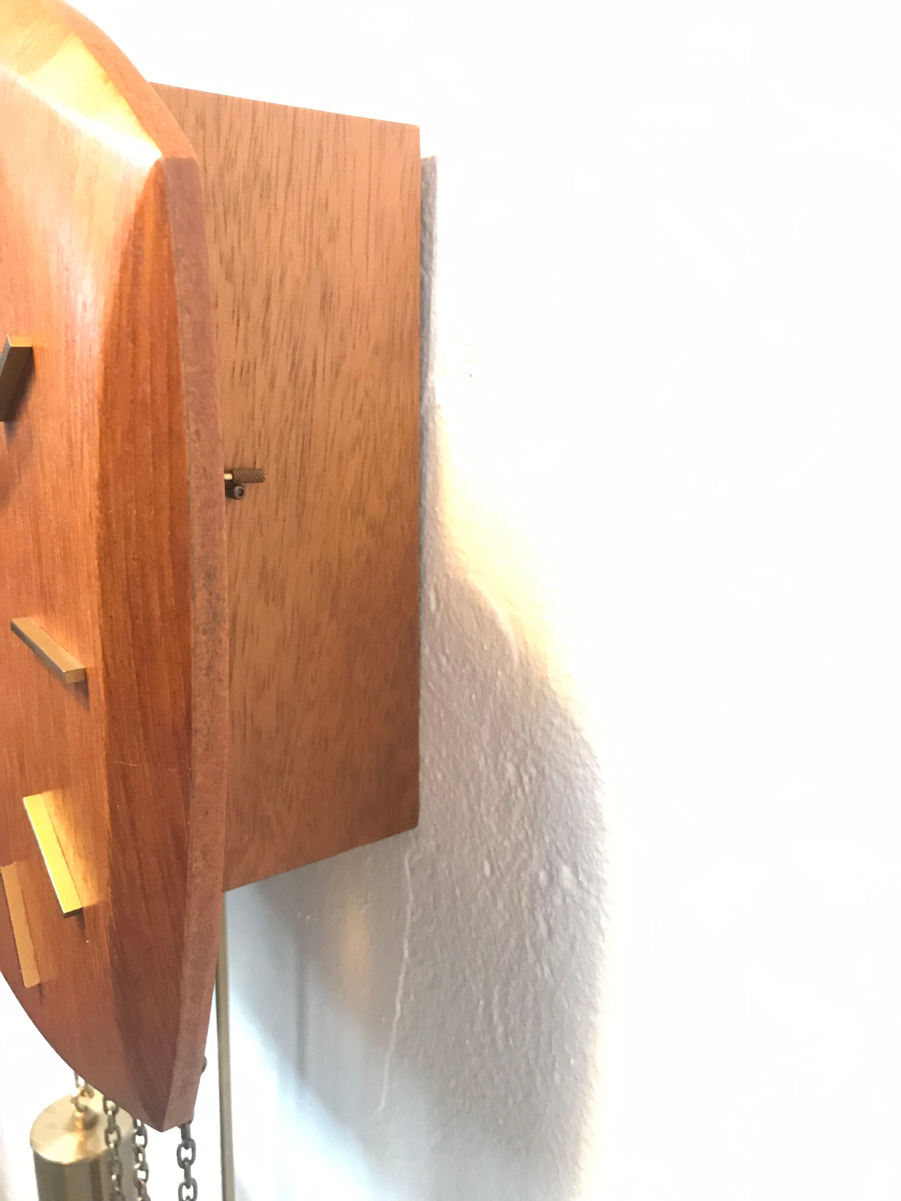 Very Handsome Vintage Junghans Pendulum Wall Clock in Solid Oak and ...