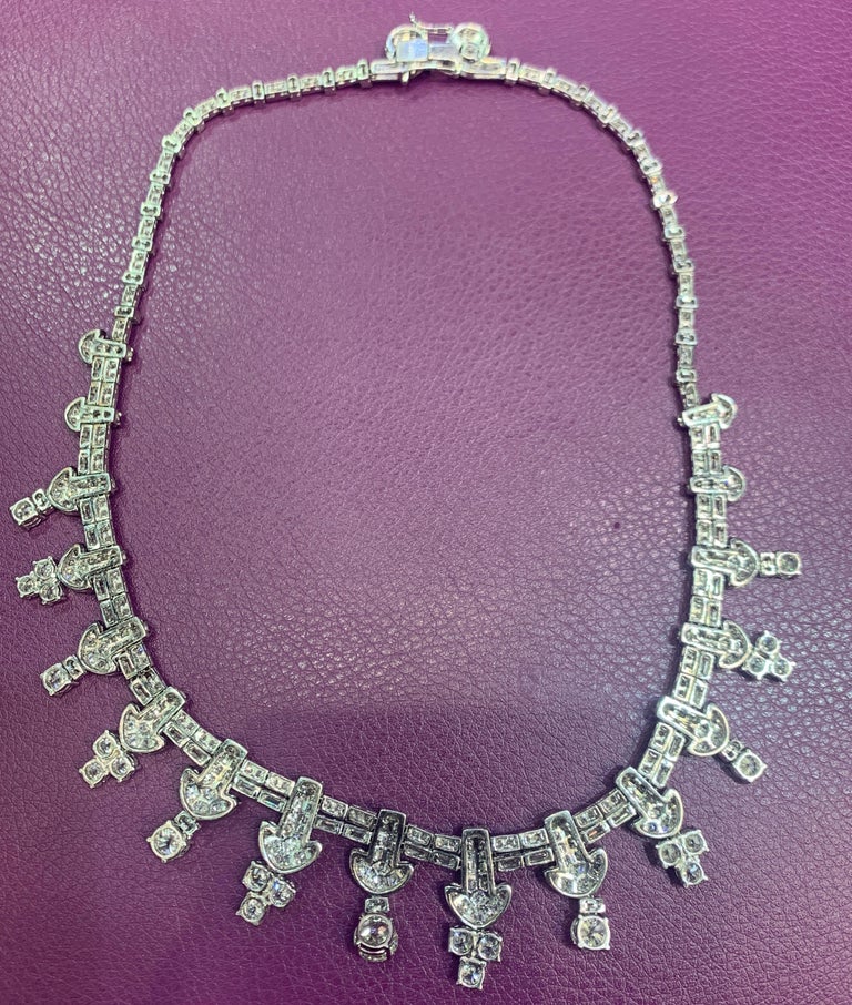 Art Deco Diamond Necklace For Sale at 1stDibs