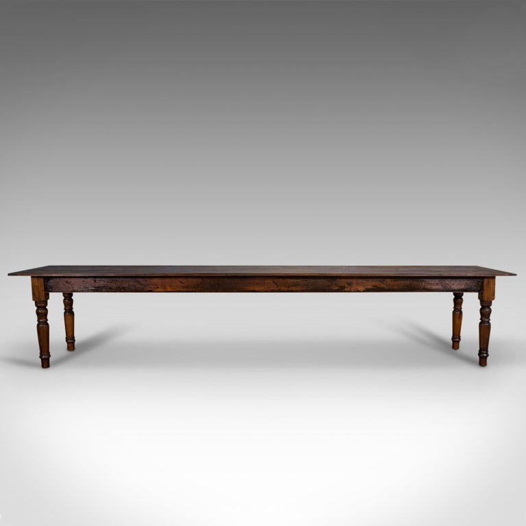 Very Large Antique Dining Table, English, Pine, Country House ...