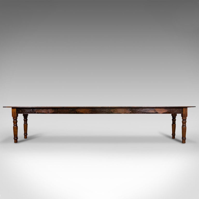 Very Large Antique Dining Table, English, Pine, Country House ...