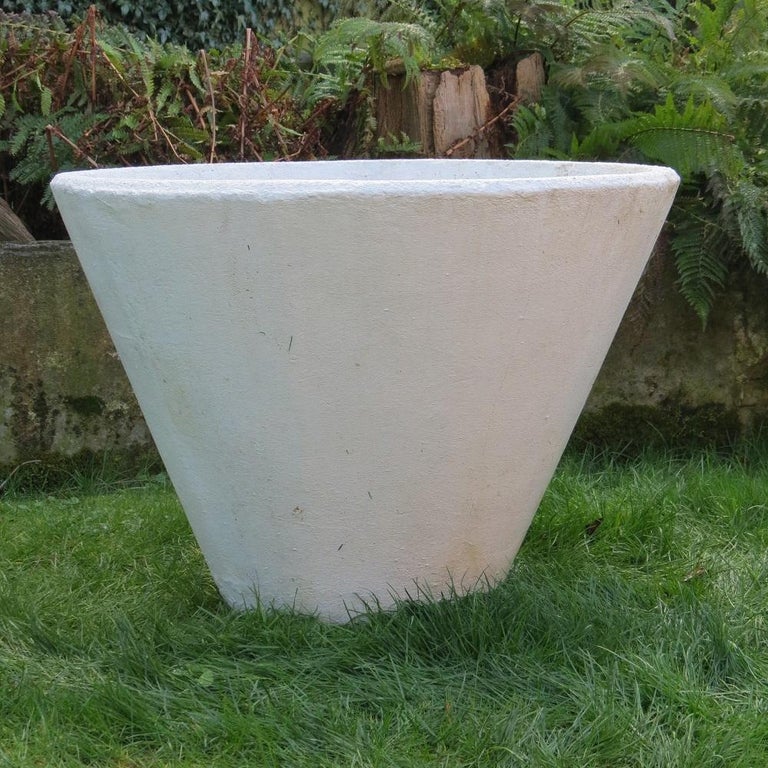 Very Large 1970s Conical Shaped Concrete Garden Planter For Sale at 1stDibs