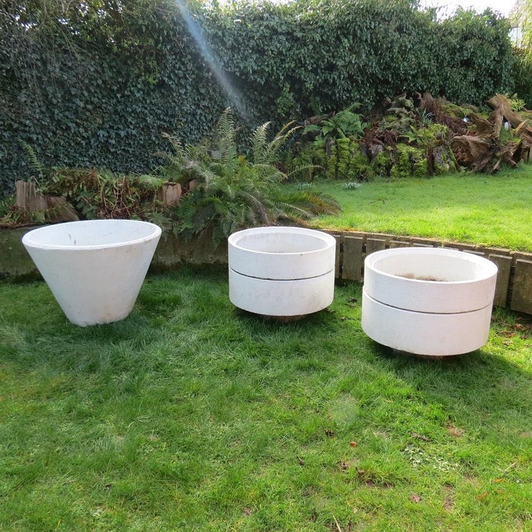 Very Large 1970s Conical Shaped Concrete Garden Planter For Sale at 1stDibs