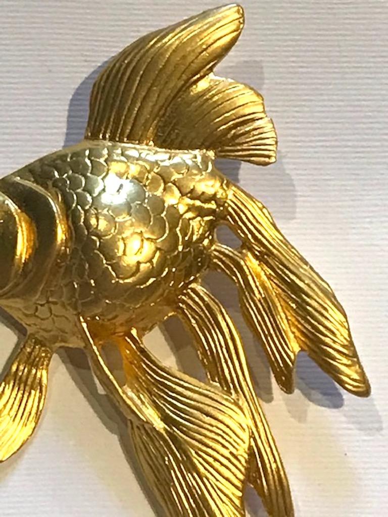 Very Large 1980s Satin Gold Fish Brooch / Pendant at 1stDibs | satin ...