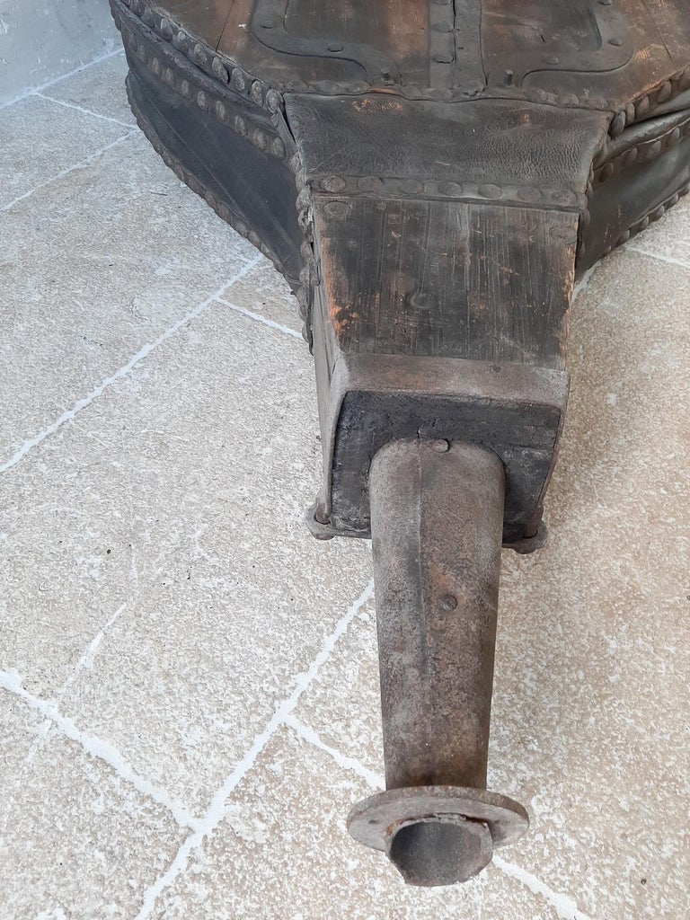 Very Large 19th Century Leather, Wrought Iron and Pine Blacksmith ...