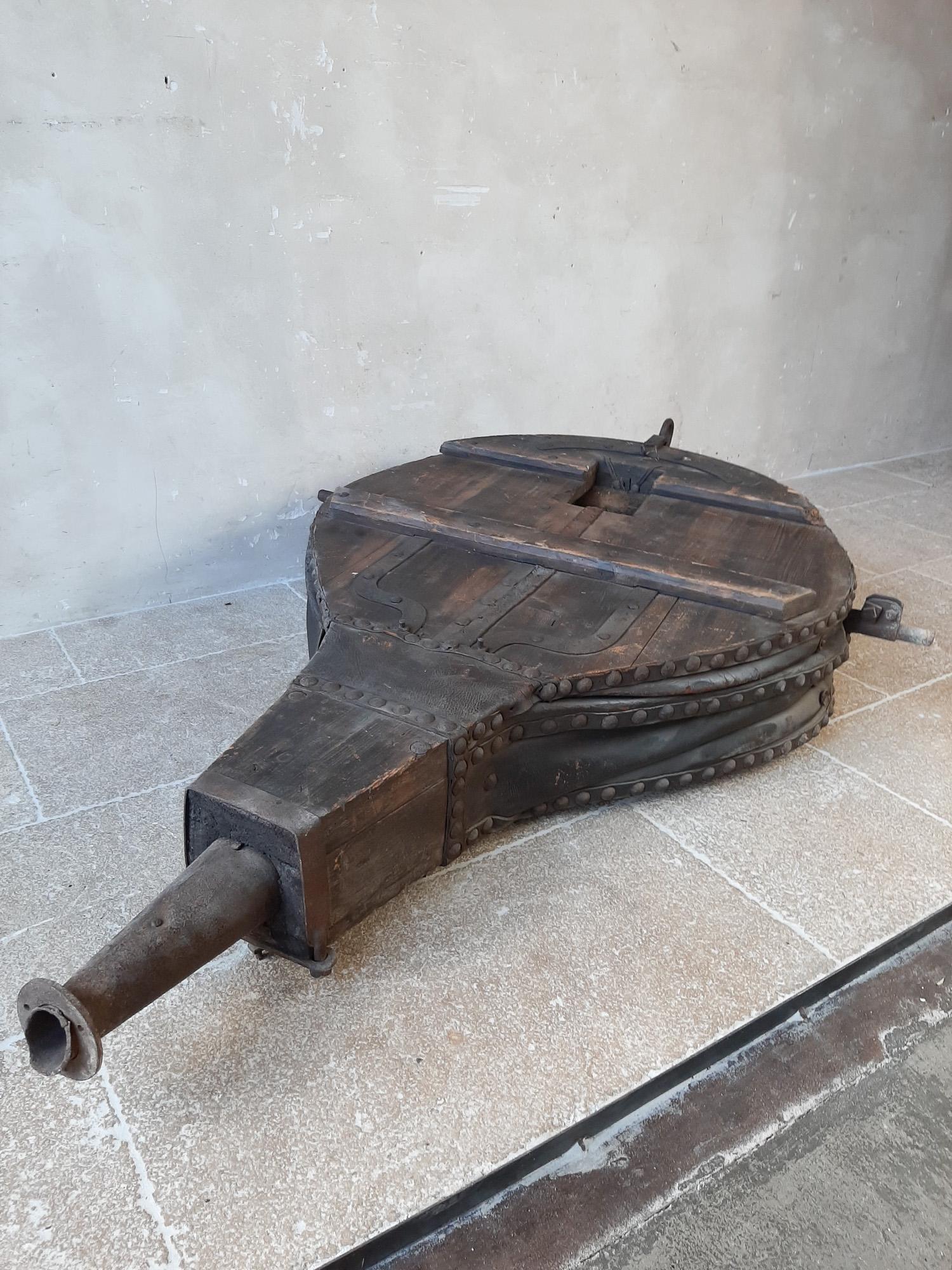 Very Large 19th Century Leather, Wrought Iron and Pine Blacksmith ...