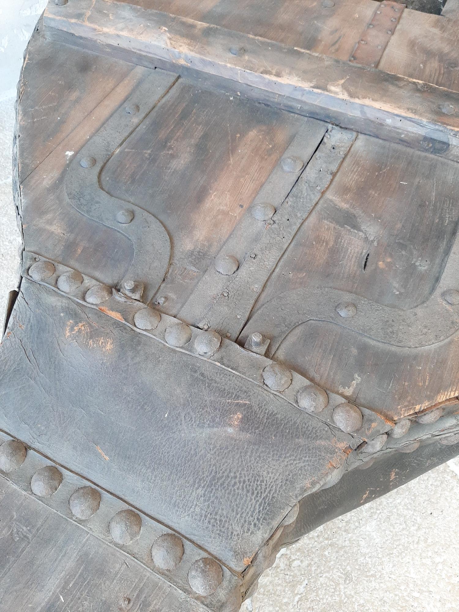 Very Large 19th Century Leather, Wrought Iron and Pine Blacksmith ...