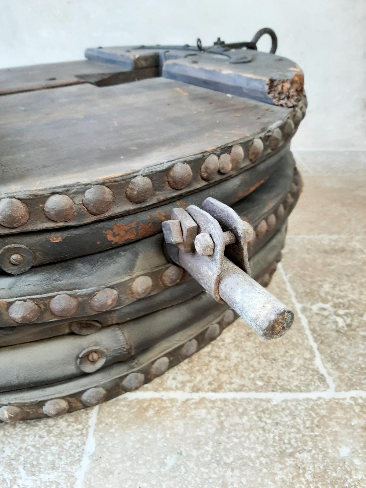 Very Large 19th Century Leather, Wrought Iron and Pine Blacksmith ...