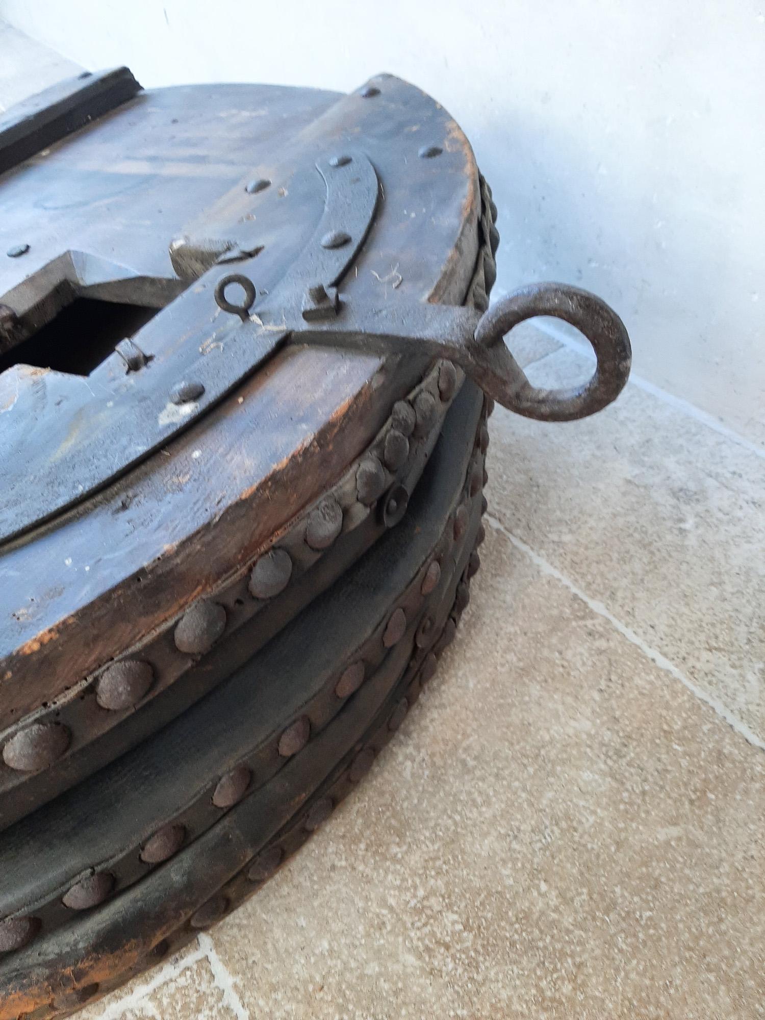 Very Large 19th Century Leather, Wrought Iron and Pine Blacksmith ...