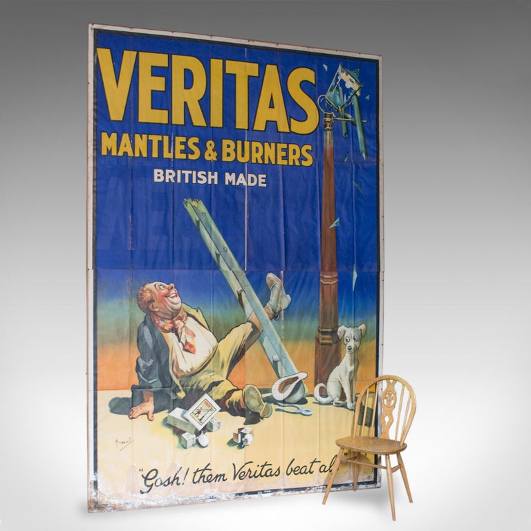 Very Large Antique Advertisement Poster, Veritas, Lithograph, John ...