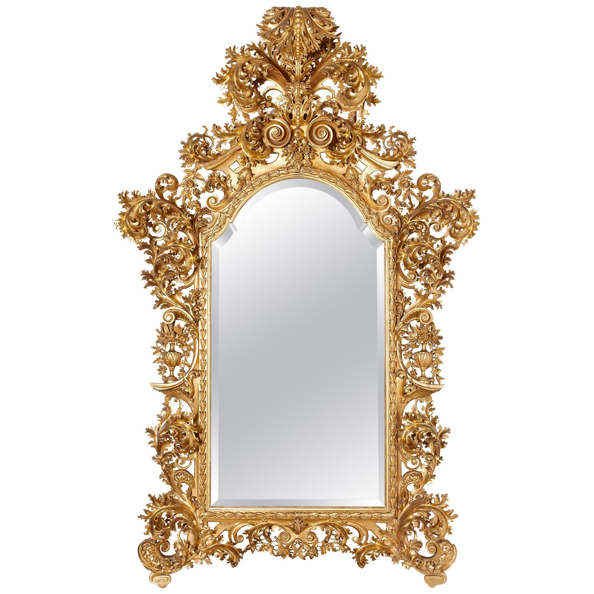 Similar Pair of Large French Giltwood Mirrors at 1stDibs