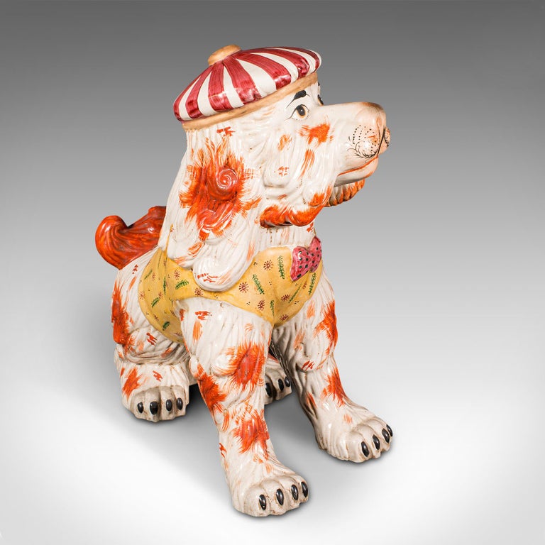 Very Large Antique Decorative Dog, English, Ceramic, Life Size Figure ...