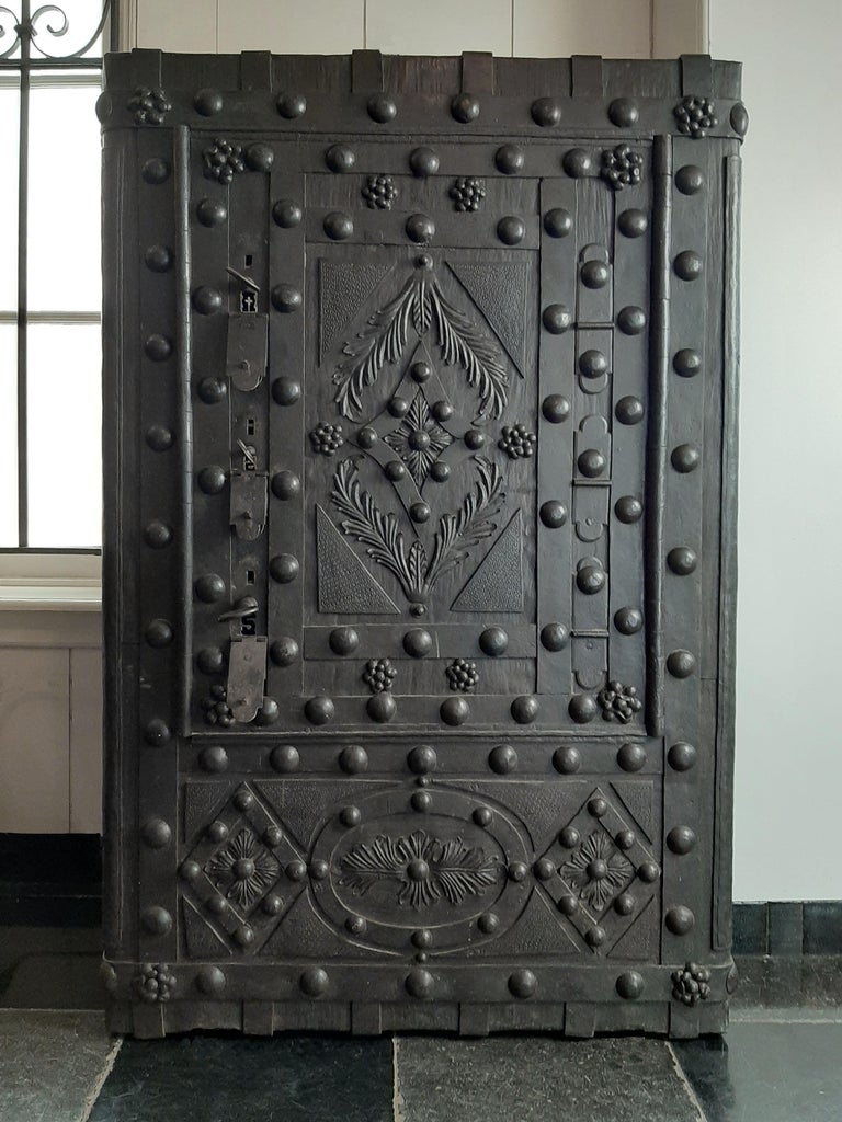 Very Large Antique Italian Hobnail Safe, 1800 at 1stDibs