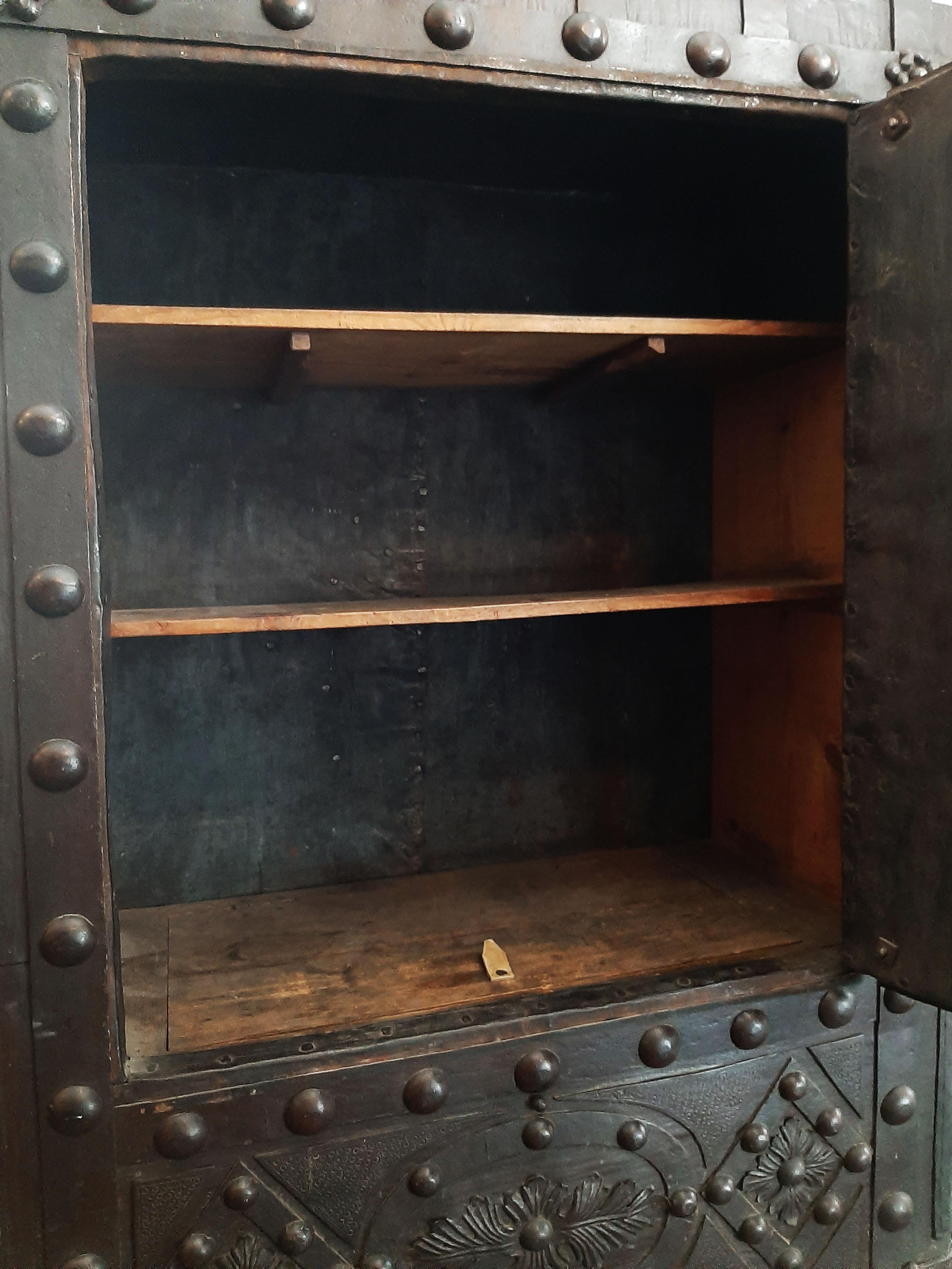Very Large Antique Italian Hobnail Safe, 1800 at 1stDibs