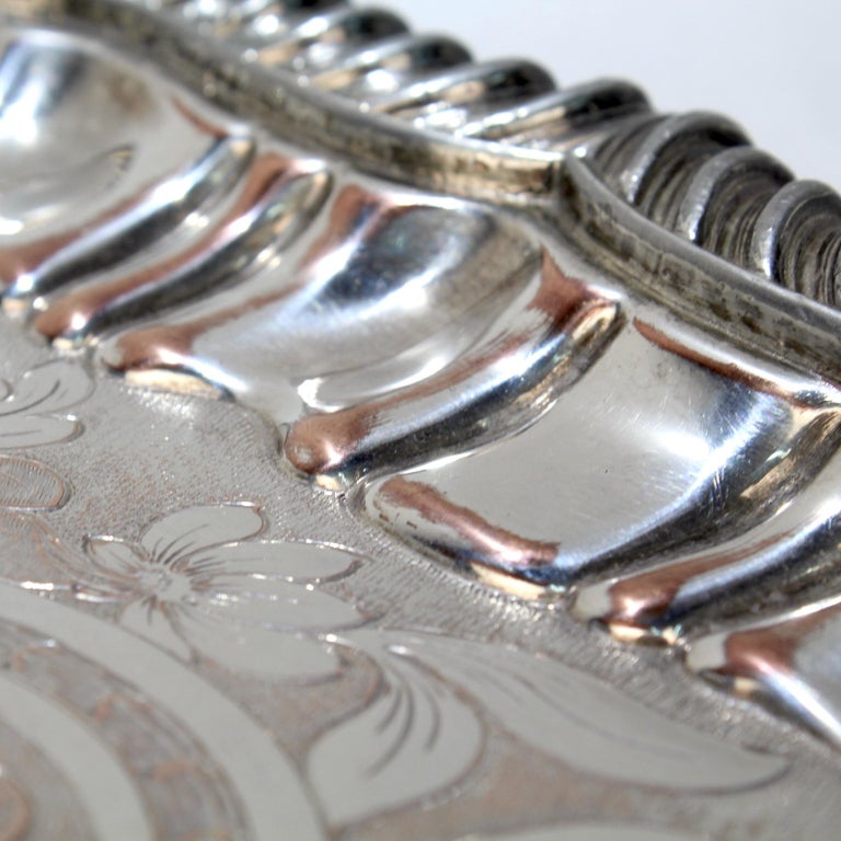 Very Large Antique Victorian Period Sheffield Silver Plate Salver or ...