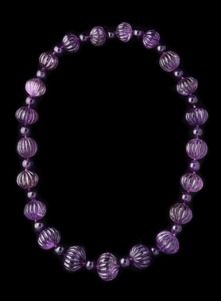 Very Large Carved Amethyst Necklace at 1stDibs