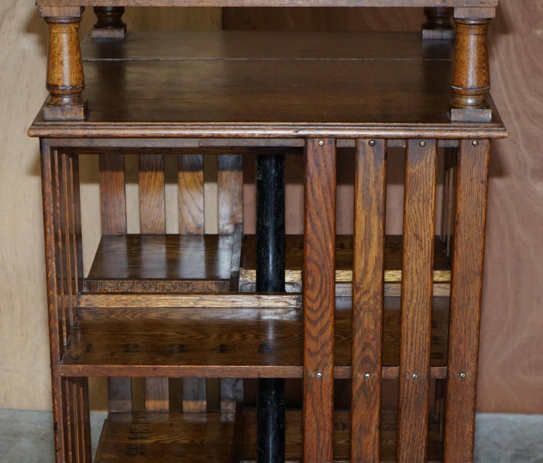 Very Large circa 1880 Antique Victorian English Oak Revolving Bookcase ...