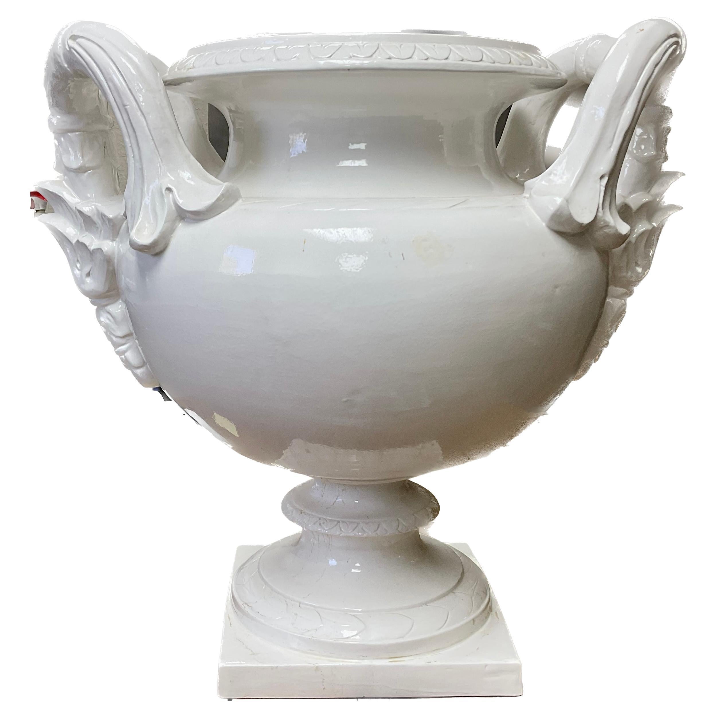 Pair of Glazed Ceramic Urns at 1stDibs
