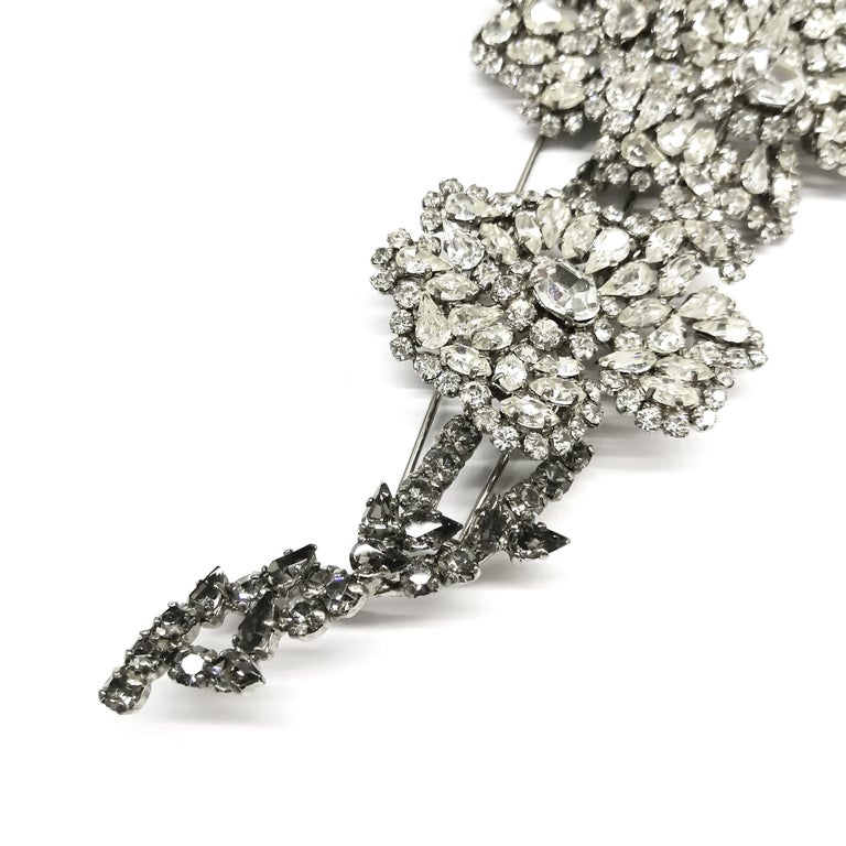 Very large clear and grey paste 'spray' brooch, Roger Jean-Pierre ...