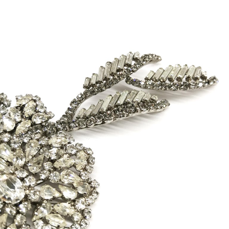 Very large clear and grey paste 'spray' brooch, Roger Jean-Pierre ...