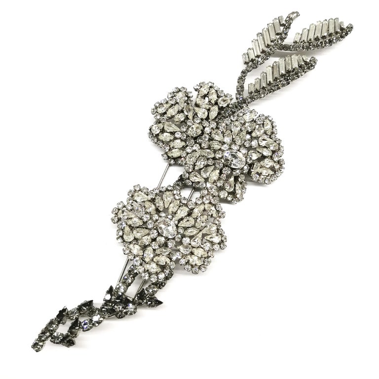 Very large clear and grey paste 'spray' brooch, Roger Jean-Pierre ...