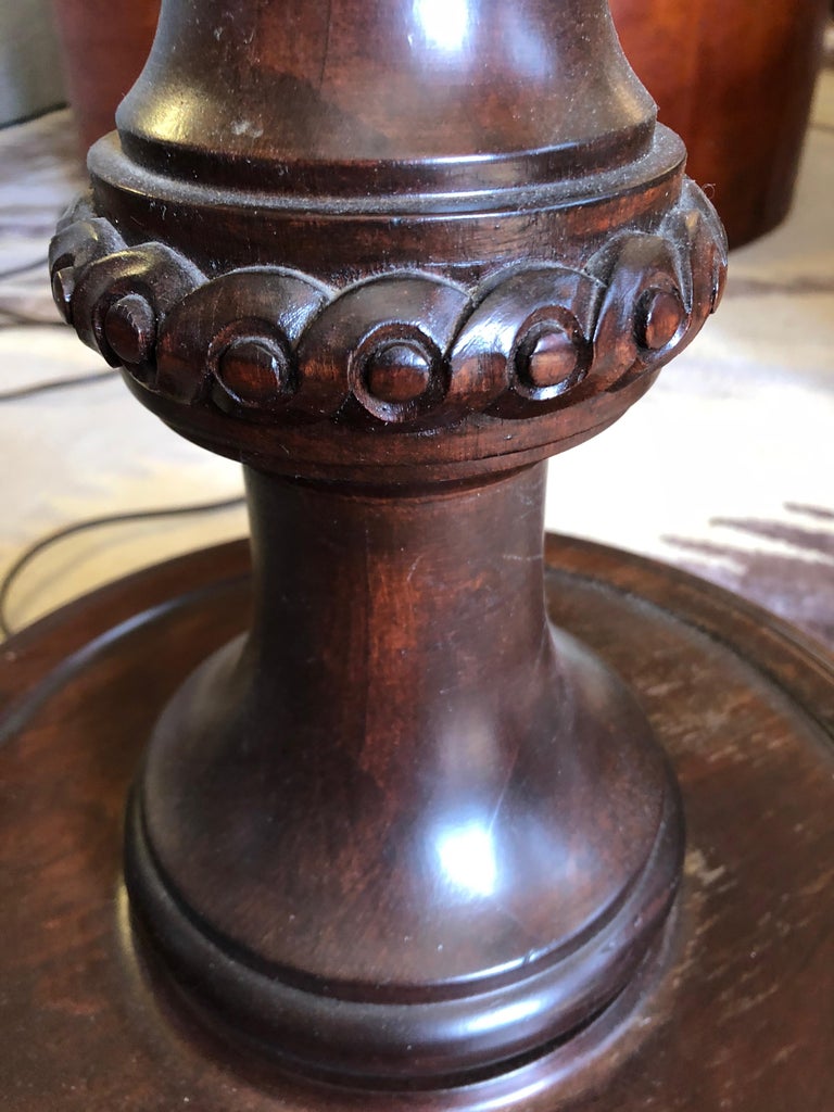 Very Large Dramatic Floor Lamp with Amazing Custom Vintage Silk Shade ...