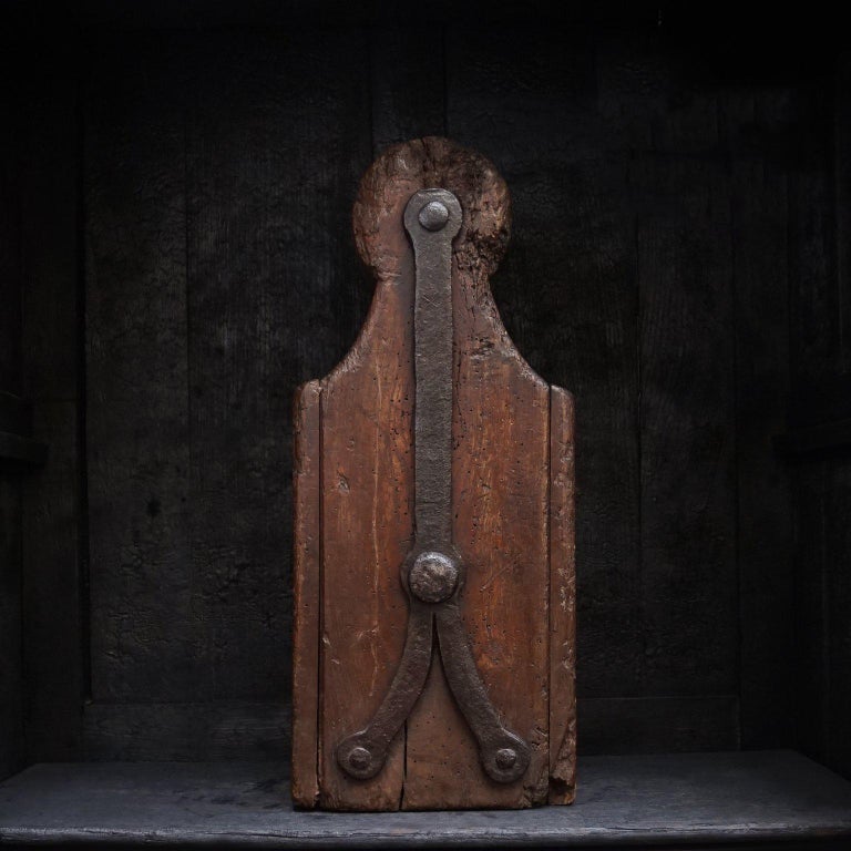 Very Large Dutch 18th Century Wood and Wrought Iron Naval Pulley at 1stDibs