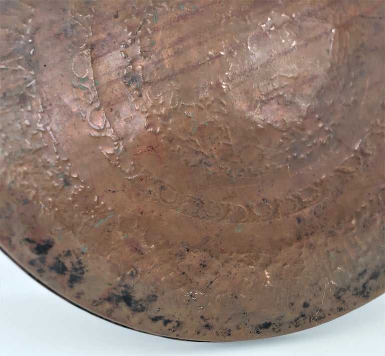 Very Large East Indian Copper Serving Tray or Table Top with Engraved ...