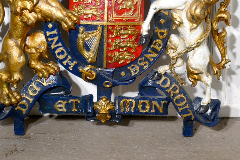Very Large English Cast Iron Royal Coat of Arms Shield at 1stDibs