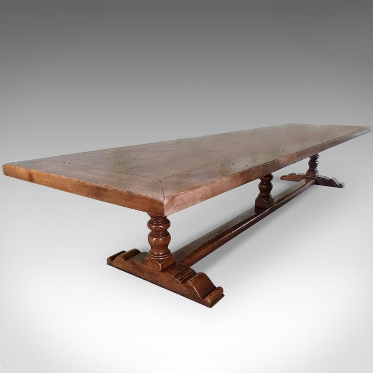 Very Large English Refectory Table in the Jacobean Manner, Seats 20 at ...