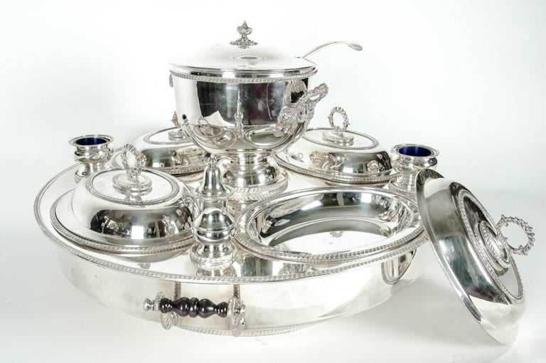 Very Large English Silver Plate Revolving Center Table Super Dish For ...