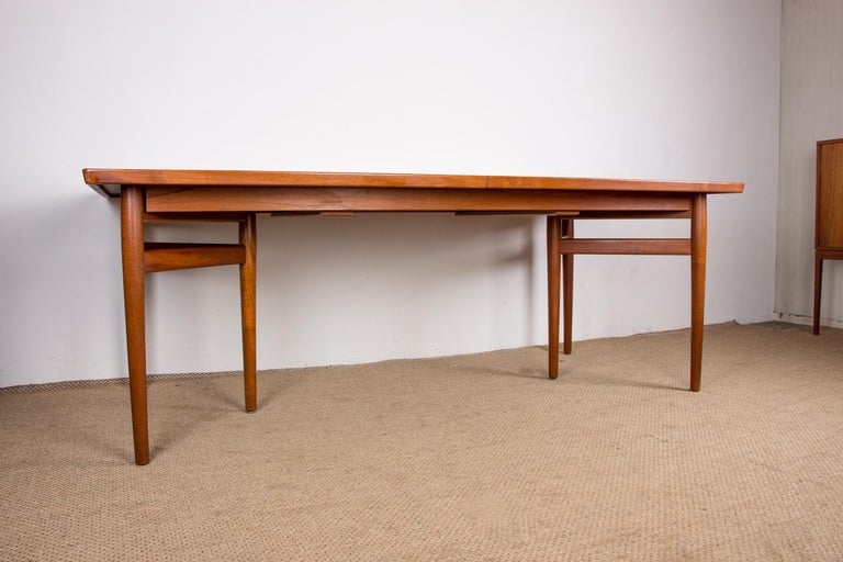 Very Large Extendable Danish Teak Dining Table Model 201 by Arne Vodder for Siba For Sale at 1stDibs