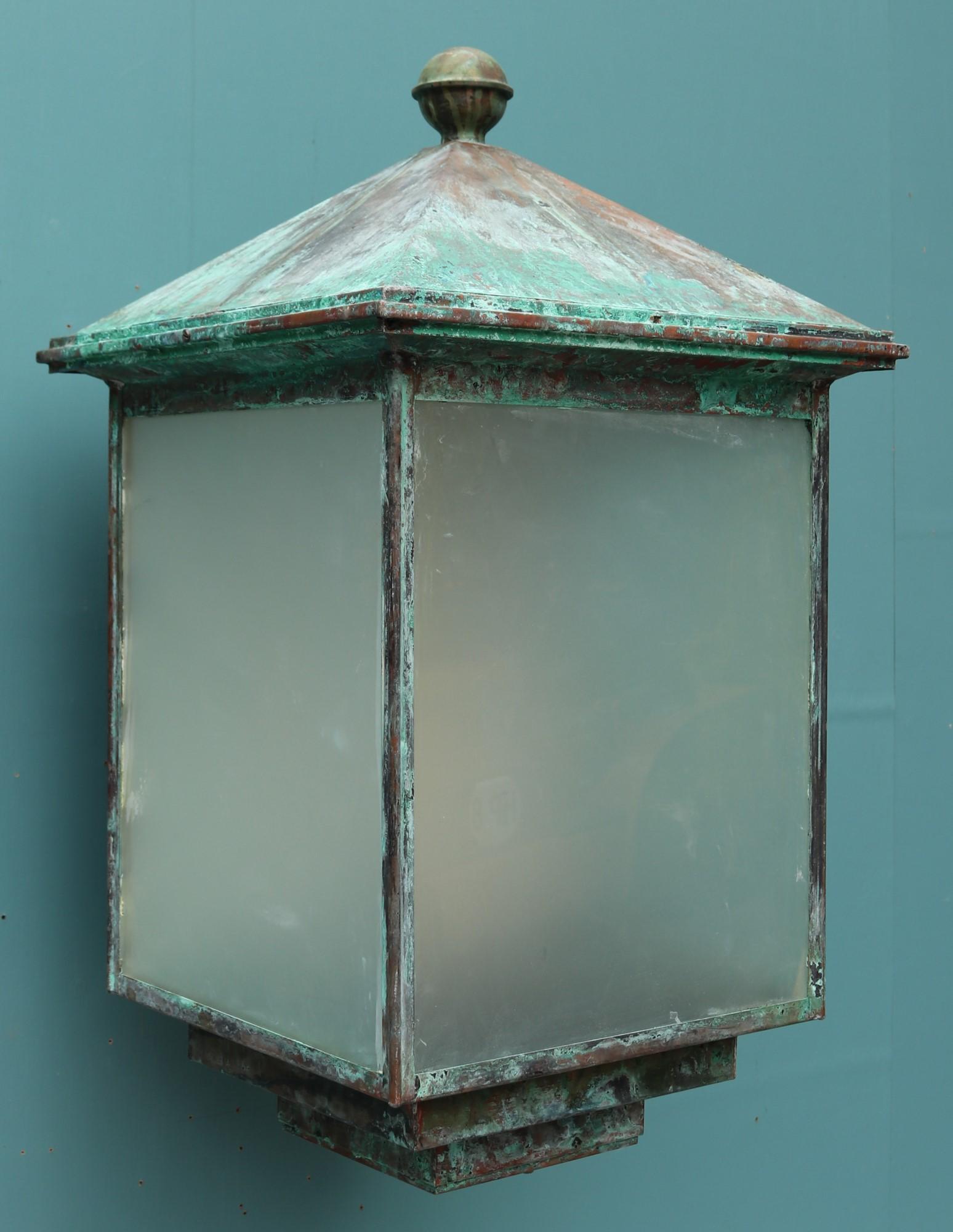 Very Large Exterior Copper Verdigris Wall Light For Sale at 1stDibs ...