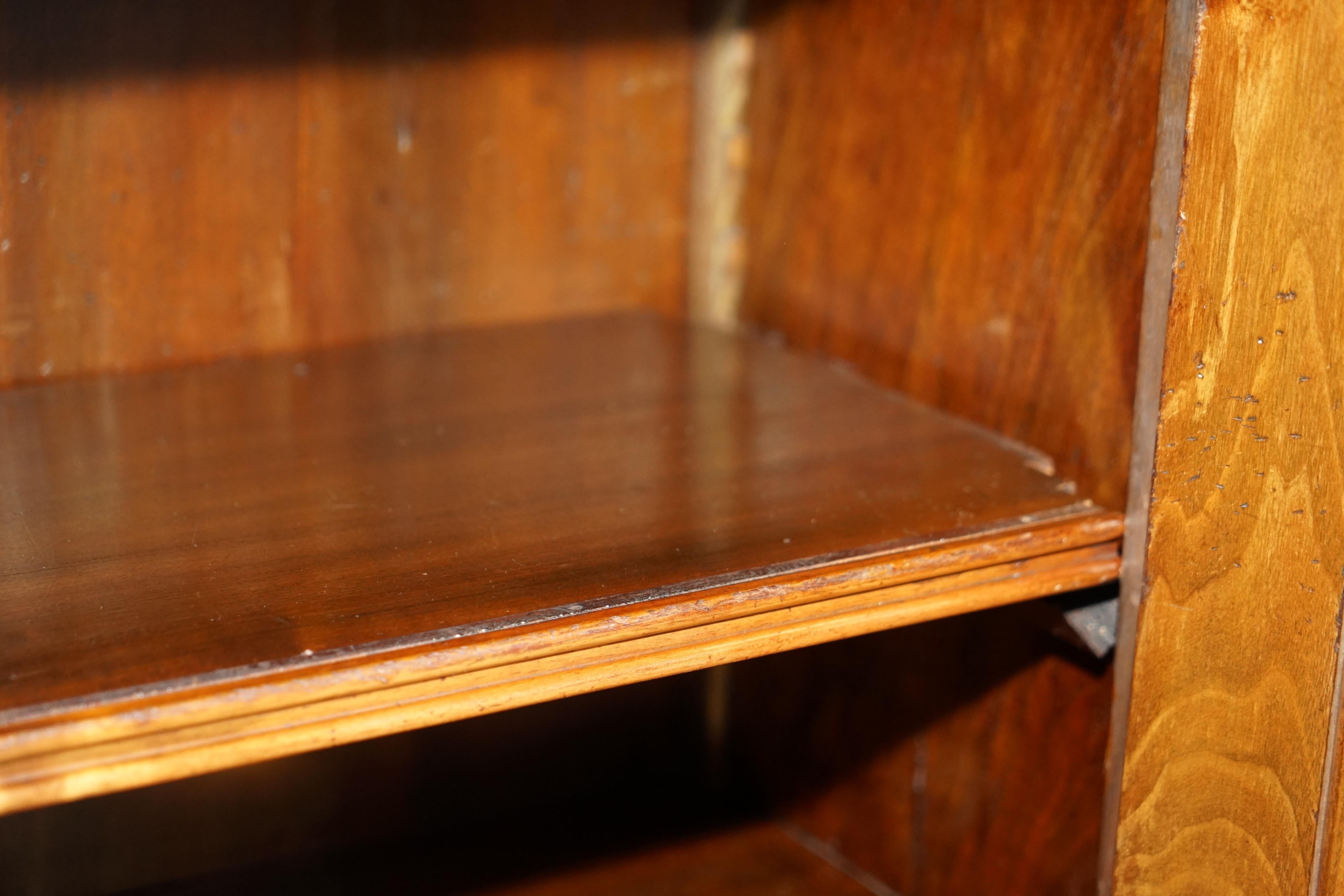 Very Large Fine Antique Victorian Walnut Bookcase with Three Large ...