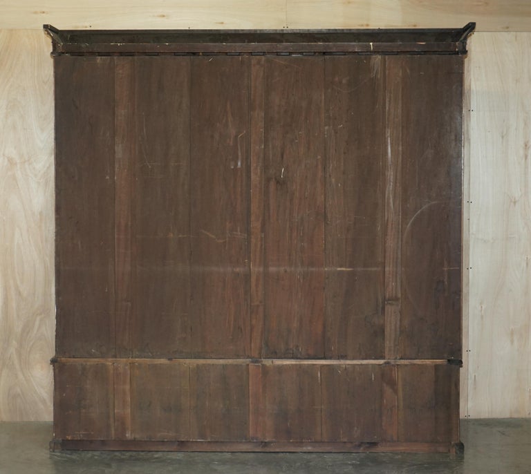 Very Large Fine Antique Victorian Walnut Bookcase with Three Large ...