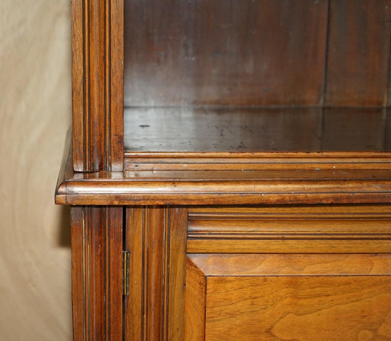 Very Large Fine Antique Victorian Walnut Bookcase with Three Large ...