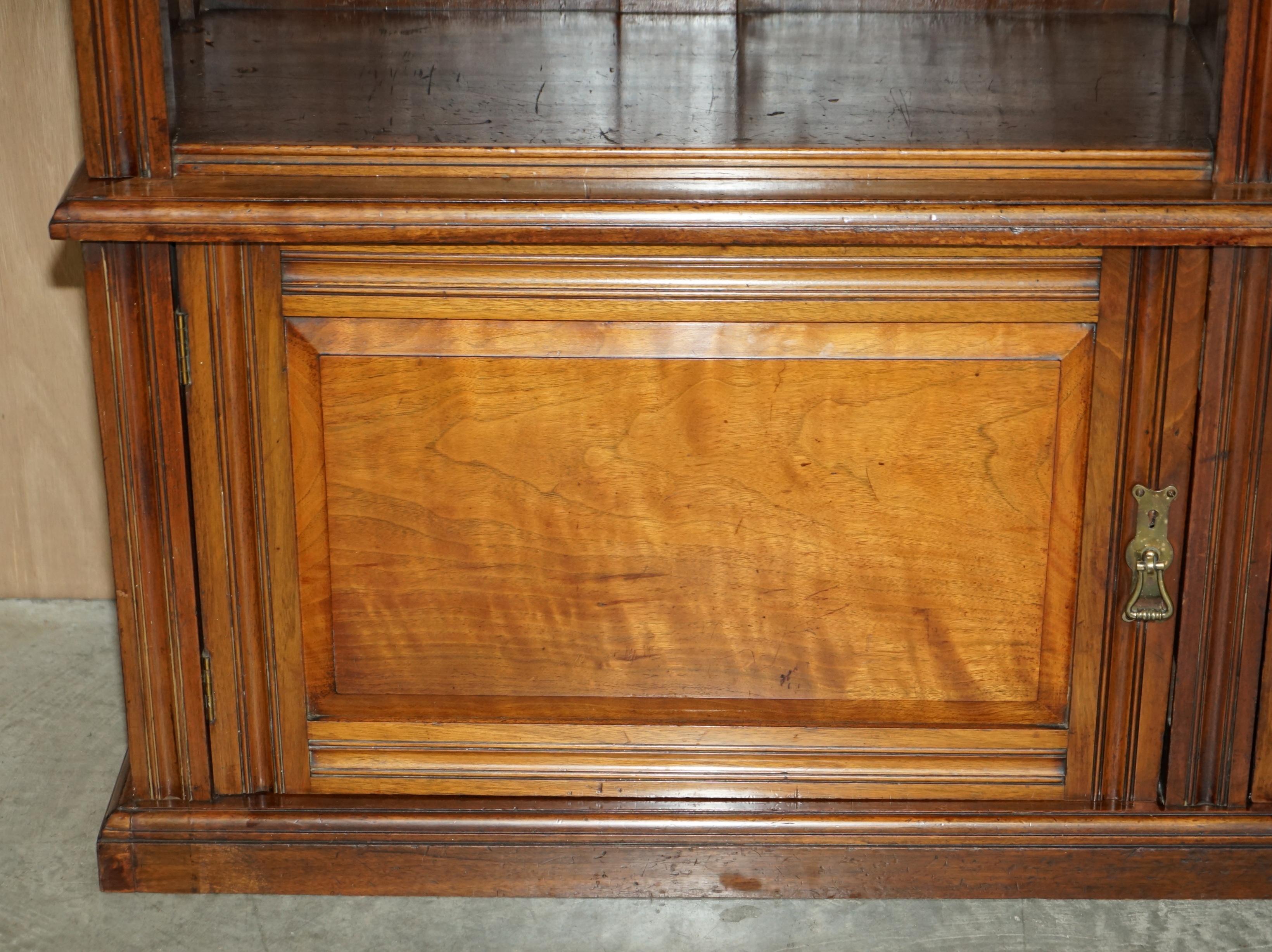 Very Large Fine Antique Victorian Walnut Bookcase with Three Large ...